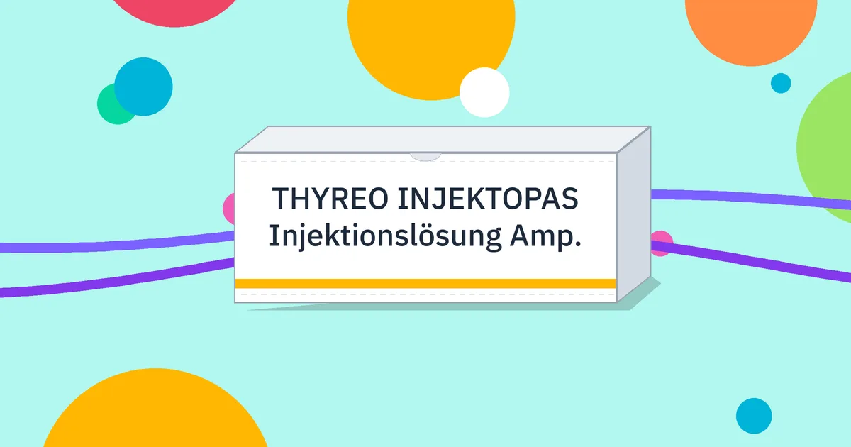 Symbolbild: Packung mit der Aufschrift THYREO INJEKTOPAS Injektionslösung Amp. (PZN 11186060) – Verfügbarkeit und Bezug in Apotheken in Frankfurt am Main