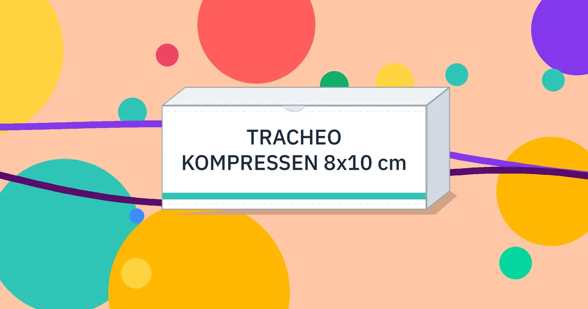 Symbolbild: Packung mit der Aufschrift TRACHEO KOMPRESSEN 8x10 cm (PZN 00525719) – Verfügbarkeit und Bezug in Apotheken in Frankfurt am Main