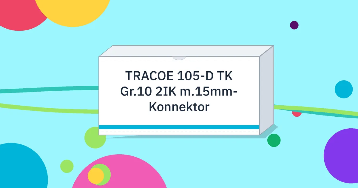 Symbolbild: Packung mit der Aufschrift TRACOE 105-D TK Gr.10 2IK m.15mm-Konnektor (PZN 02359716) – Verfügbarkeit und Bezug in Apotheken in Frankfurt am Main