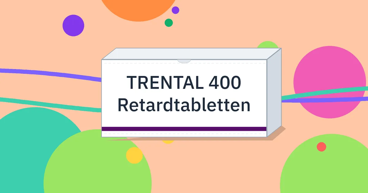 Symbolbild: Packung mit der Aufschrift TRENTAL 400 Retardtabletten (PZN 02857207) – Verfügbarkeit und Bezug in Apotheken in Frankfurt am Main
