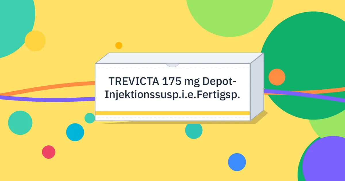 Symbolbild: Packung mit der Aufschrift TREVICTA 175 mg Depot-Injektionssusp.i.e.Fertigsp. (PZN 19366040) – Verfügbarkeit und Bezug in Apotheken in Frankfurt am Main