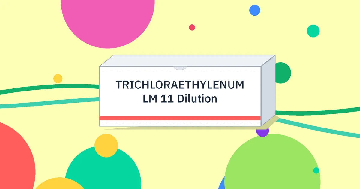 Symbolbild: Packung mit der Aufschrift TRICHLORAETHYLENUM LM 11 Dilution (PZN 13691810) – Verfügbarkeit und Bezug in Apotheken in Frankfurt am Main