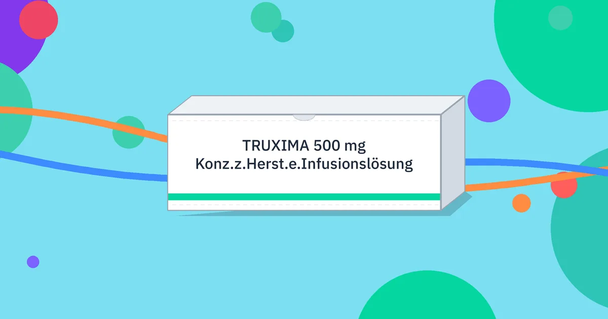 Symbolbild: Packung mit der Aufschrift TRUXIMA 500 mg Konz.z.Herst.e.Infusionslösung (PZN 16759543) – Verfügbarkeit und Bezug in Apotheken in Frankfurt am Main