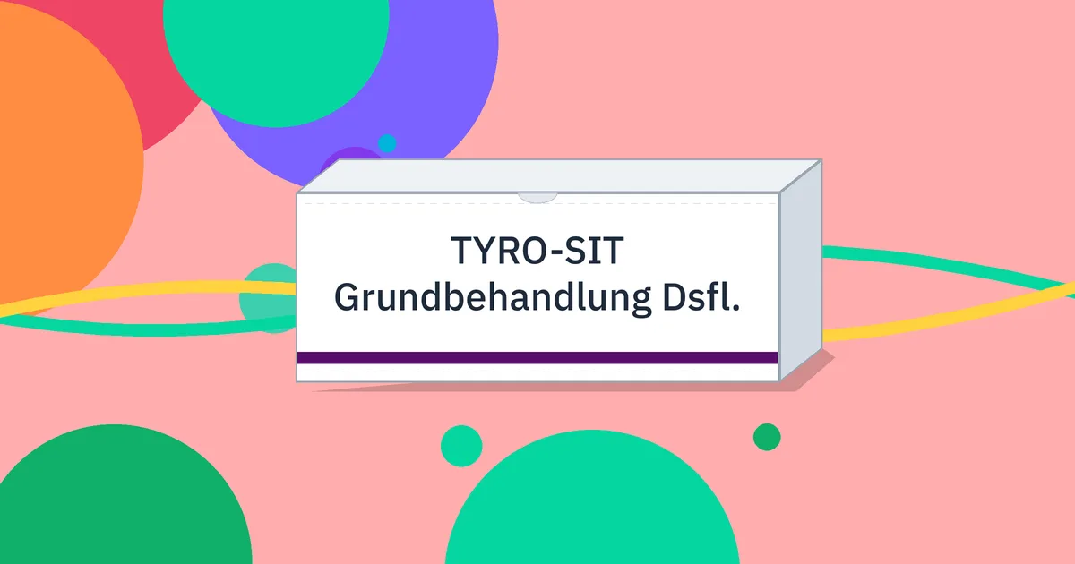 Symbolbild: Packung mit der Aufschrift TYRO-SIT Grundbehandlung Dsfl. (PZN 16131879) – Verfügbarkeit und Bezug in Apotheken in Frankfurt am Main