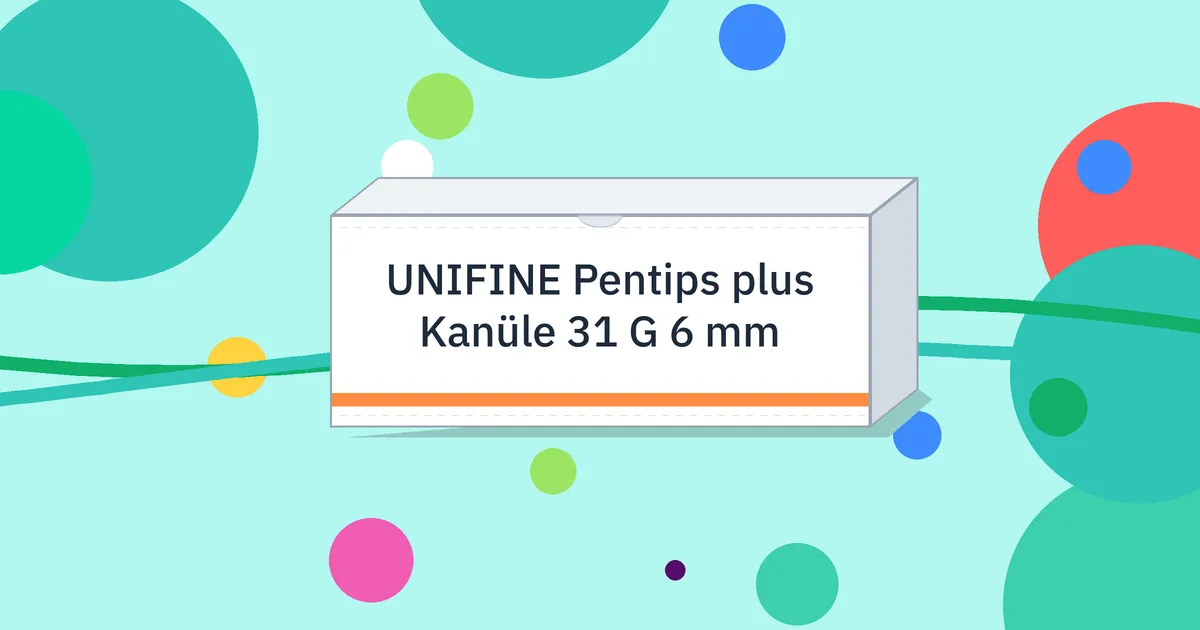 Symbolbild: Packung mit der Aufschrift UNIFINE Pentips plus Kanüle 31 G 6 mm (PZN 14415101) – Verfügbarkeit und Bezug in Apotheken in Frankfurt am Main