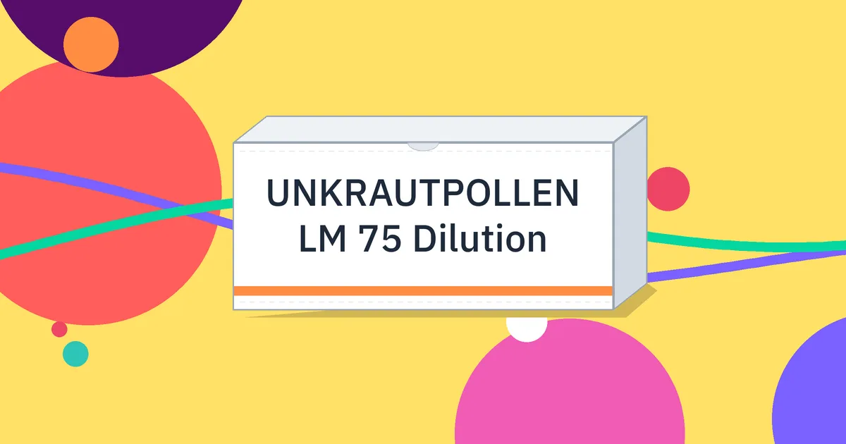Symbolbild: Packung mit der Aufschrift UNKRAUTPOLLEN LM 75 Dilution (PZN 13256066) – Verfügbarkeit und Bezug in Apotheken in Frankfurt am Main
