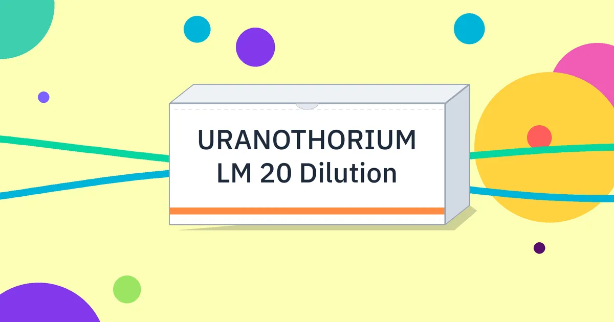 Symbolbild: Packung mit der Aufschrift URANOTHORIUM LM 20 Dilution (PZN 13256824) – Verfügbarkeit und Bezug in Apotheken in Frankfurt am Main