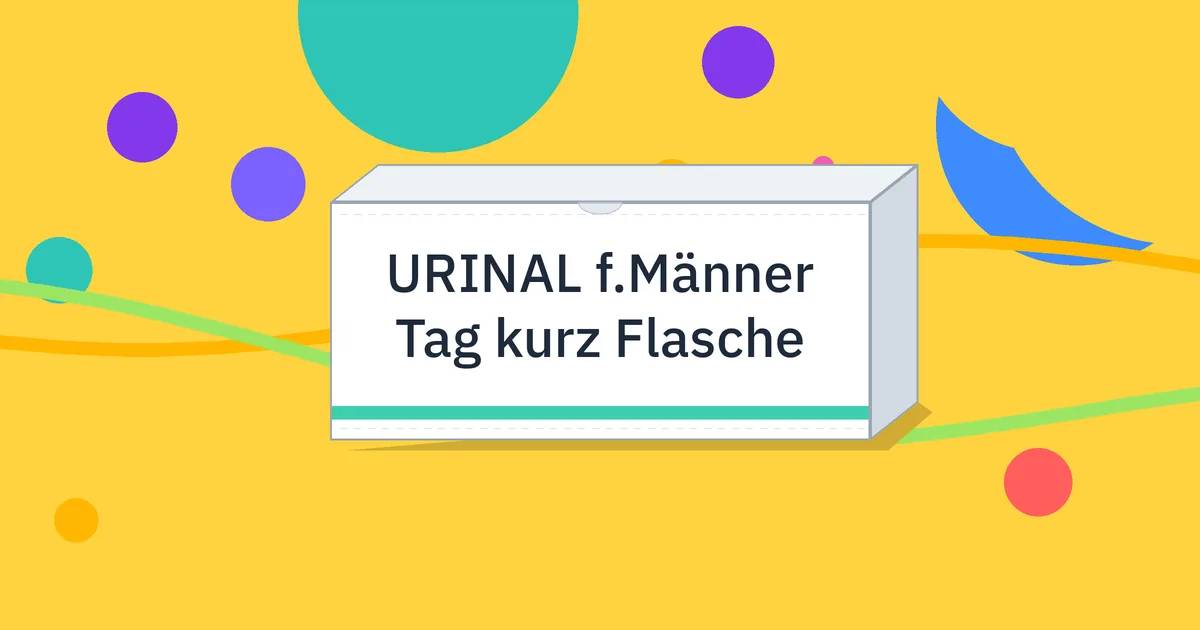 Symbolbild: Packung mit der Aufschrift URINAL f.Männer Tag kurz Flasche (PZN 01740012) – Verfügbarkeit und Bezug in Apotheken in Frankfurt am Main