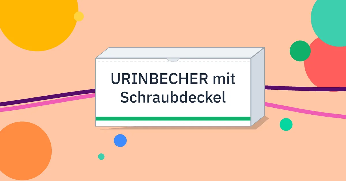 Symbolbild: Packung mit der Aufschrift URINBECHER mit Schraubdeckel (PZN 17506117) – Verfügbarkeit und Bezug in Apotheken in Frankfurt am Main