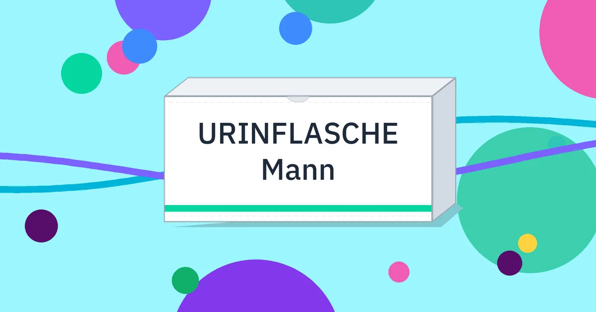 Symbolbild: Packung mit der Aufschrift URINFLASCHE Mann (PZN 01334565) – Verfügbarkeit und Bezug in Apotheken in Frankfurt am Main