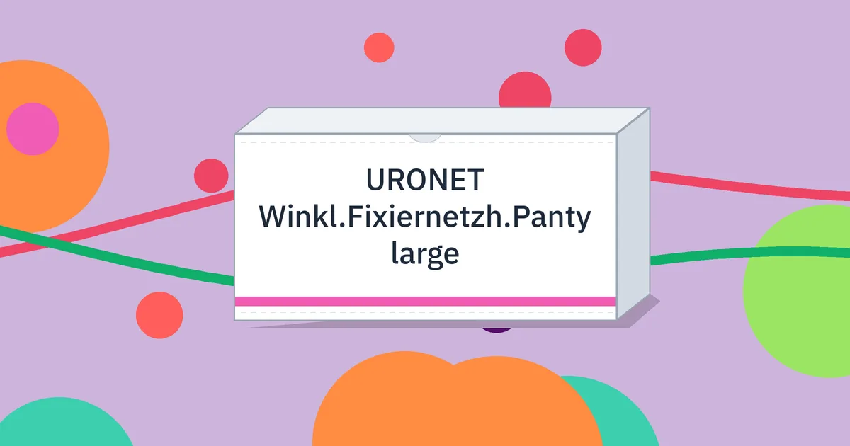 Symbolbild: Packung mit der Aufschrift URONET Winkl.Fixiernetzh.Panty large (PZN 00477587) – Verfügbarkeit und Bezug in Apotheken in Frankfurt am Main