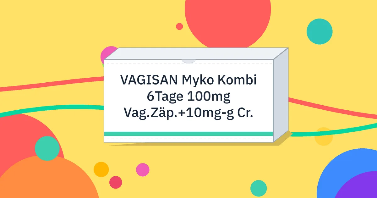 Symbolbild: Packung mit der Aufschrift VAGISAN Myko Kombi 6Tage 100mg Vag.Zäp.+10mg-g Cr. (PZN 20011744) – Verfügbarkeit und Bezug in Apotheken in Frankfurt am Main
