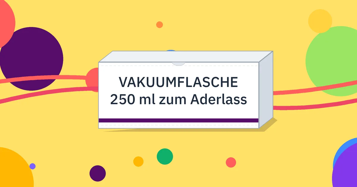 Symbolbild: Packung mit der Aufschrift VAKUUMFLASCHE 250 ml zum Aderlass (PZN 18605749) – Verfügbarkeit und Bezug in Apotheken in Frankfurt am Main