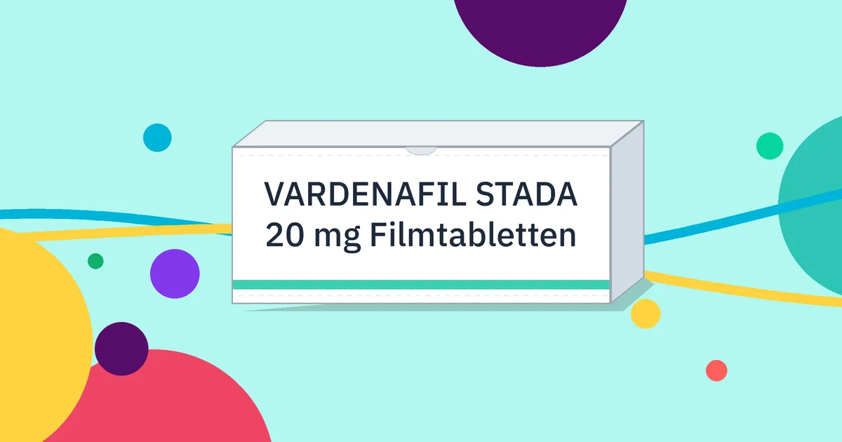 Symbolbild: Packung mit der Aufschrift VARDENAFIL STADA 20 mg Filmtabletten (PZN 14053744) – Verfügbarkeit und Bezug in Apotheken in Frankfurt am Main