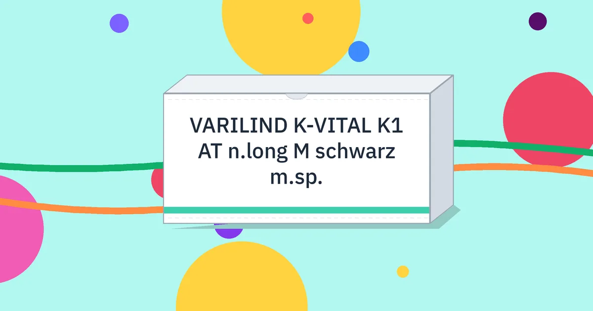 Symbolbild: Packung mit der Aufschrift VARILIND K-VITAL K1 AT n.long M schwarz m.sp. (PZN 20560356) – Verfügbarkeit und Bezug in Apotheken in Frankfurt am Main