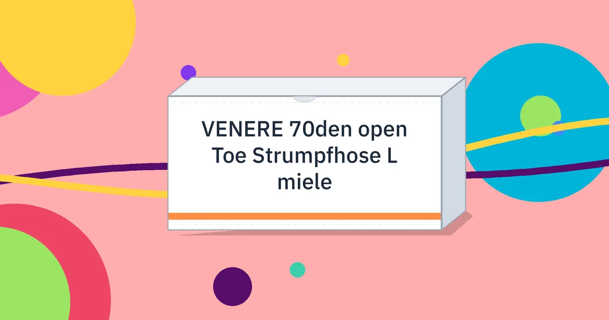 Symbolbild: Packung mit der Aufschrift VENERE 70den open Toe Strumpfhose L miele (PZN 16174475) – Verfügbarkeit und Bezug in Apotheken in Frankfurt am Main