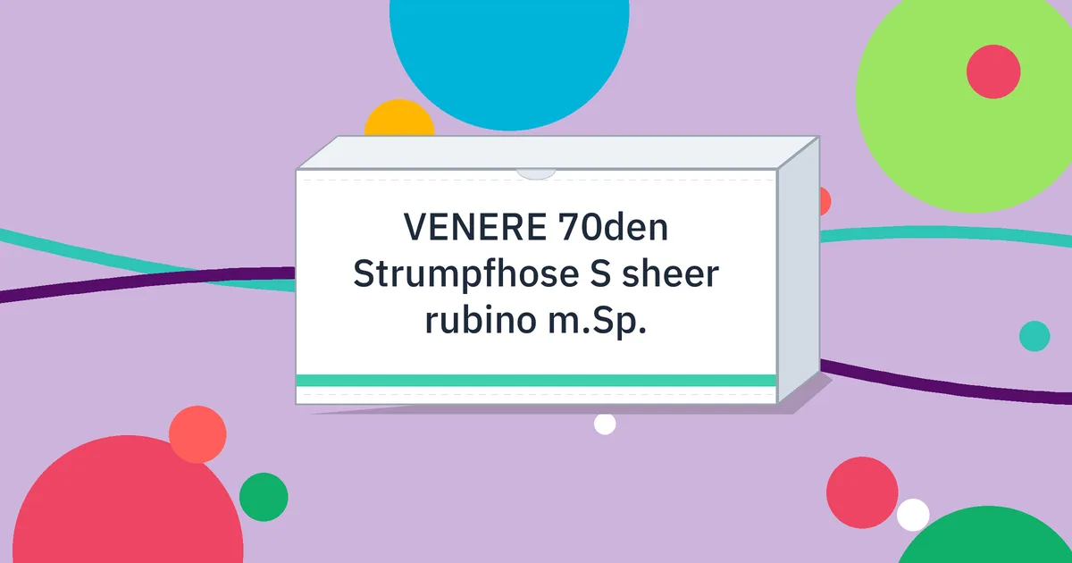 Symbolbild: Packung mit der Aufschrift VENERE 70den Strumpfhose S sheer rubino m.Sp. (PZN 16173441) – Verfügbarkeit und Bezug in Apotheken in Frankfurt am Main