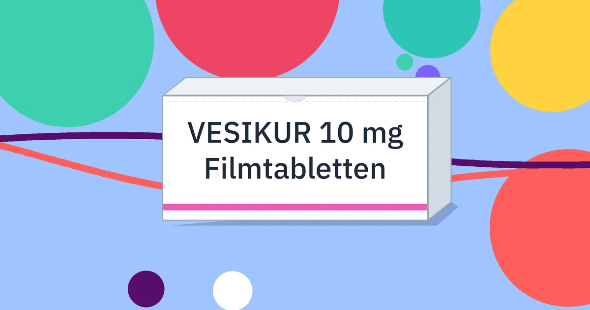 Symbolbild: Packung mit der Aufschrift VESIKUR 10 mg Filmtabletten (PZN 02782082) – Verfügbarkeit und Bezug in Apotheken in Frankfurt am Main