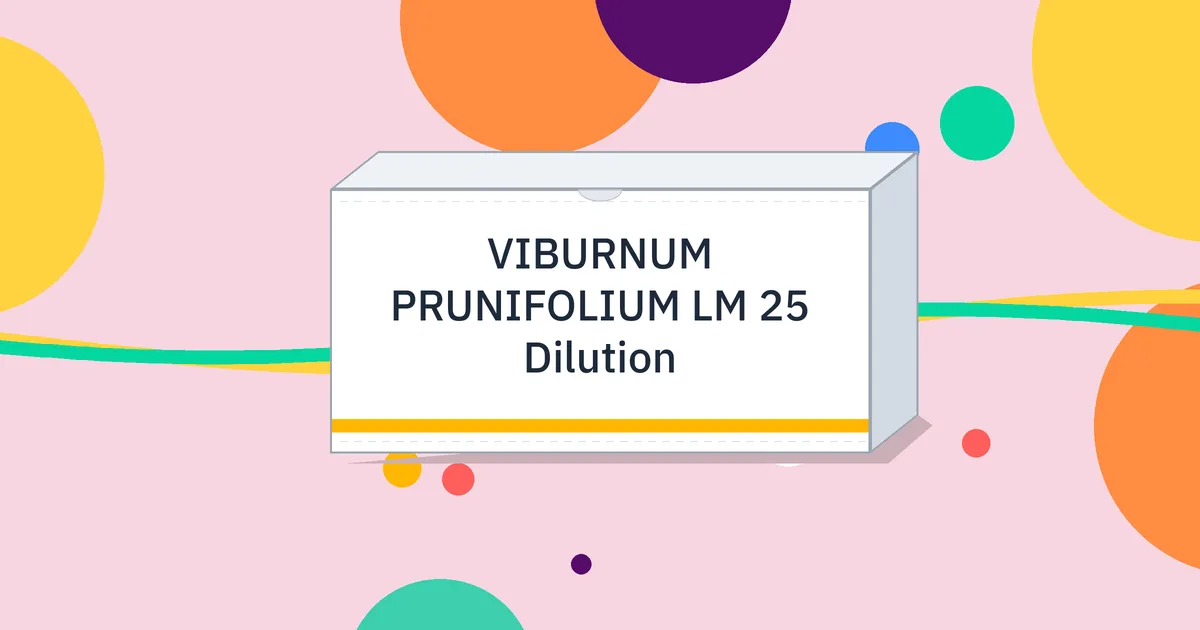Symbolbild: Packung mit der Aufschrift VIBURNUM PRUNIFOLIUM LM 25 Dilution (PZN 13272094) – Verfügbarkeit und Bezug in Apotheken in Frankfurt am Main