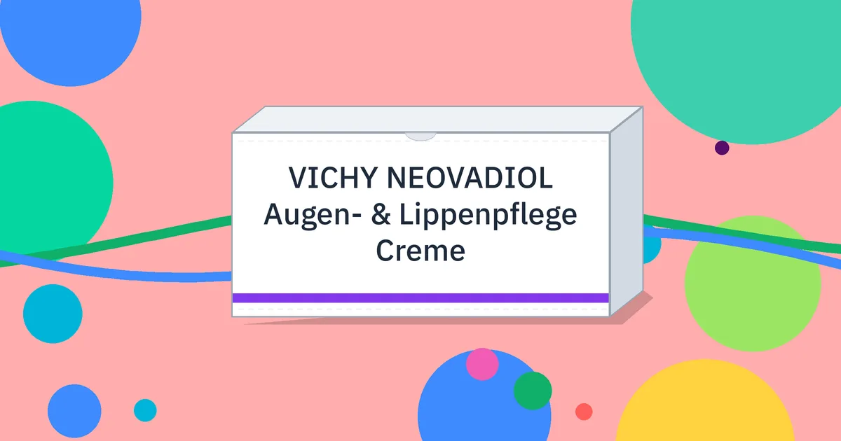 Symbolbild: Packung mit der Aufschrift VICHY NEOVADIOL Augen- & Lippenpflege Creme (PZN 18044819) – Verfügbarkeit und Bezug in Apotheken in Frankfurt am Main