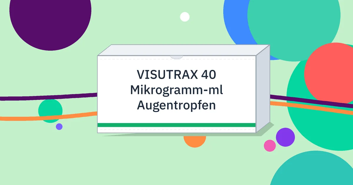 Symbolbild: Packung mit der Aufschrift VISUTRAX 40 Mikrogramm-ml Augentropfen (PZN 17511710) – Verfügbarkeit und Bezug in Apotheken in Frankfurt am Main