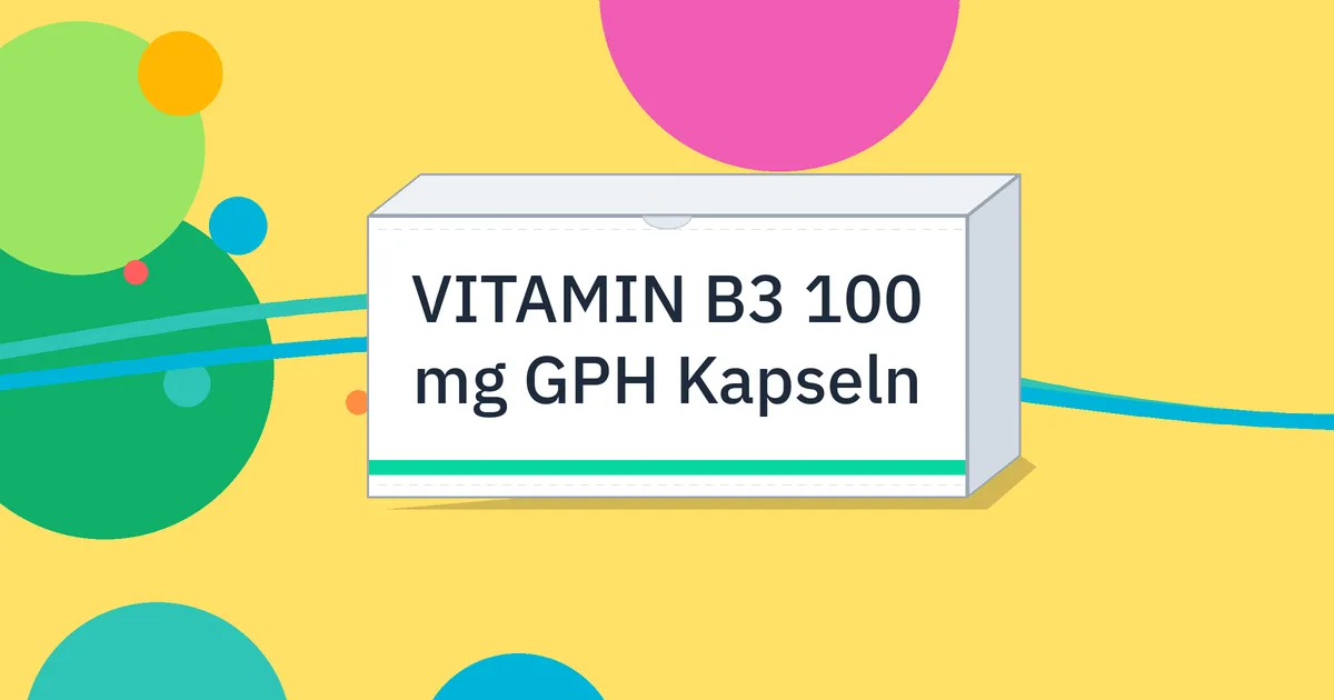 Symbolbild: Packung mit der Aufschrift VITAMIN B3 100 mg GPH Kapseln (PZN 04700071) – Verfügbarkeit und Bezug in Apotheken in Frankfurt am Main