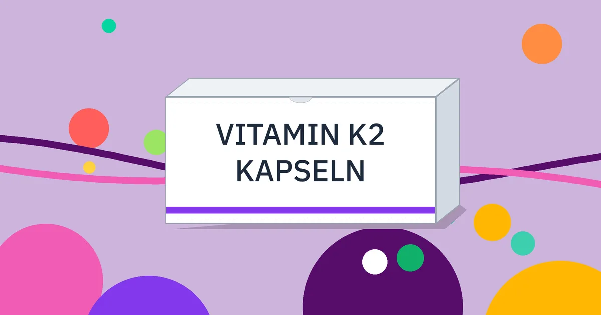 Symbolbild: Packung mit der Aufschrift VITAMIN K2 KAPSELN (PZN 11610322) – Verfügbarkeit und Bezug in Apotheken in Frankfurt am Main