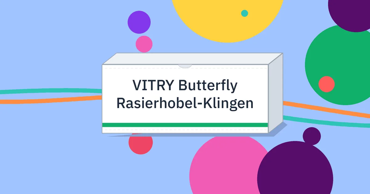 Symbolbild: Packung mit der Aufschrift VITRY Butterfly Rasierhobel-Klingen (PZN 15323720) – Verfügbarkeit und Bezug in Apotheken in Frankfurt am Main