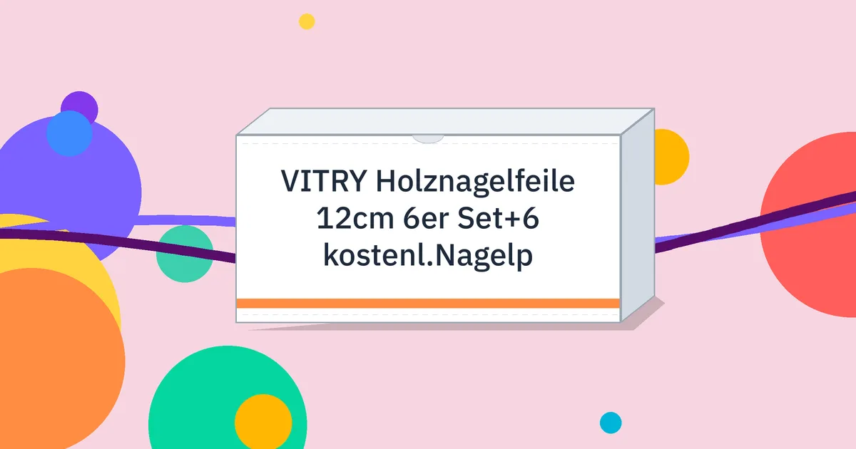 Symbolbild: Packung mit der Aufschrift VITRY Holznagelfeile 12cm 6er Set+6 kostenl.Nagelp (PZN 10039457) – Verfügbarkeit und Bezug in Apotheken in Frankfurt am Main