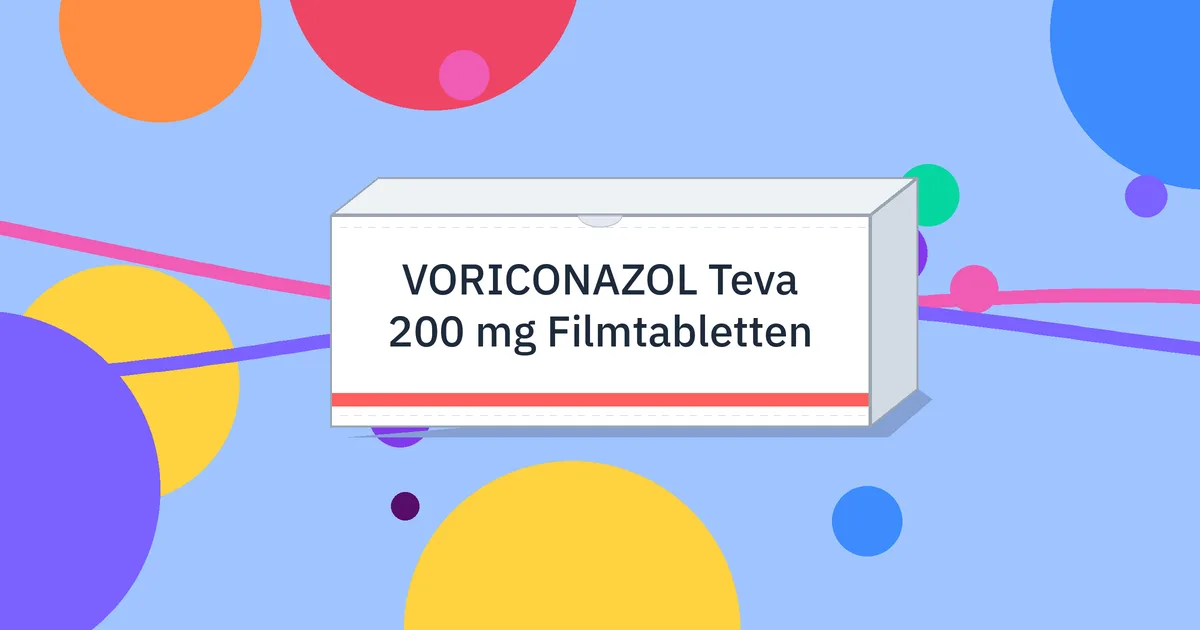 Symbolbild: Packung mit der Aufschrift VORICONAZOL Teva 200 mg Filmtabletten (PZN 20012560) – Verfügbarkeit und Bezug in Apotheken in Frankfurt am Main