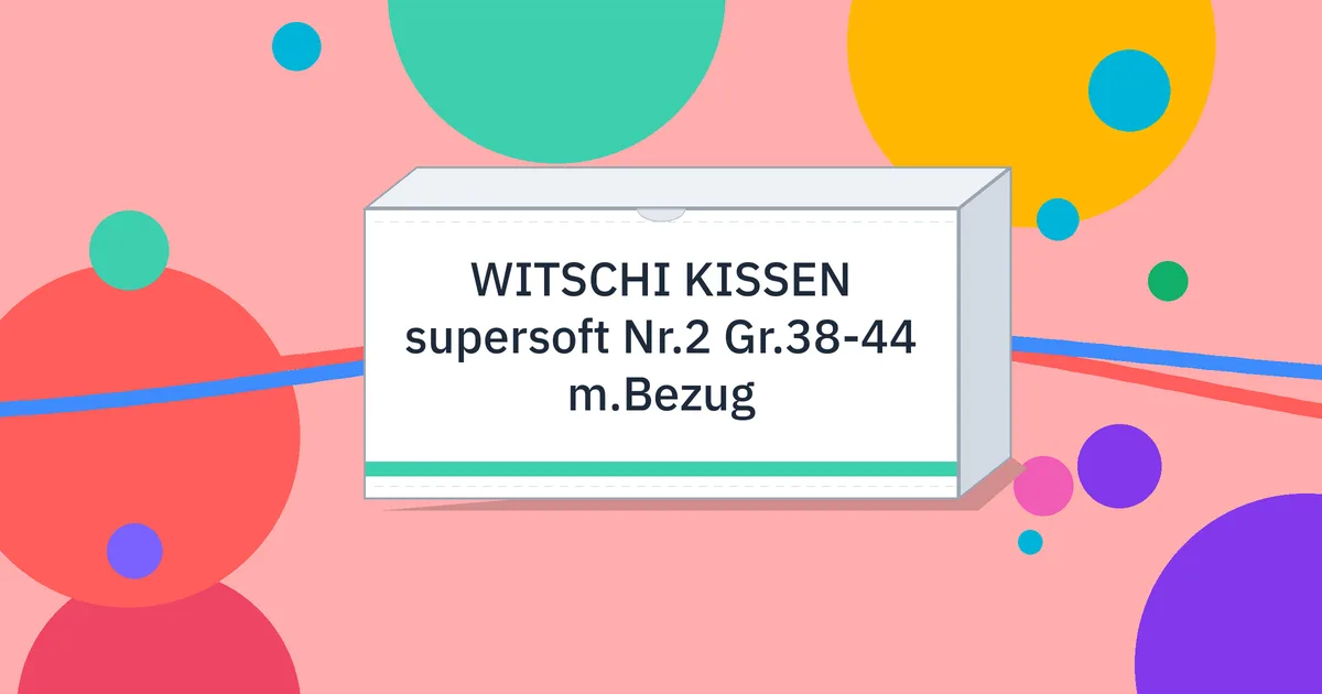 Symbolbild: Packung mit der Aufschrift WITSCHI KISSEN supersoft Nr.2 Gr.38-44 m.Bezug (PZN 06475230) – Verfügbarkeit und Bezug in Apotheken in Frankfurt am Main