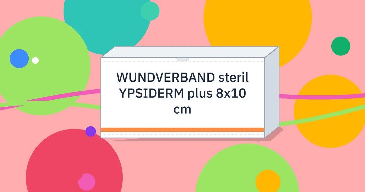 Symbolbild: Packung mit der Aufschrift WUNDVERBAND steril YPSIDERM plus 8x10 cm (PZN 06687110) – Verfügbarkeit und Bezug in Apotheken in Frankfurt am Main