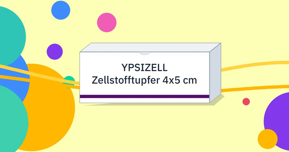 Symbolbild: Packung mit der Aufschrift YPSIZELL Zellstofftupfer 4x5 cm (PZN 06470008) – Verfügbarkeit und Bezug in Apotheken in Frankfurt am Main