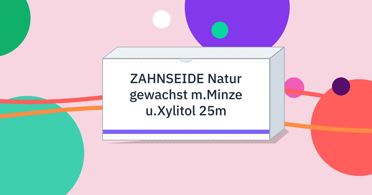 Symbolbild: Packung mit der Aufschrift ZAHNSEIDE Natur gewachst m.Minze u.Xylitol 25m (PZN 04051075) – Verfügbarkeit und Bezug in Apotheken in Frankfurt am Main