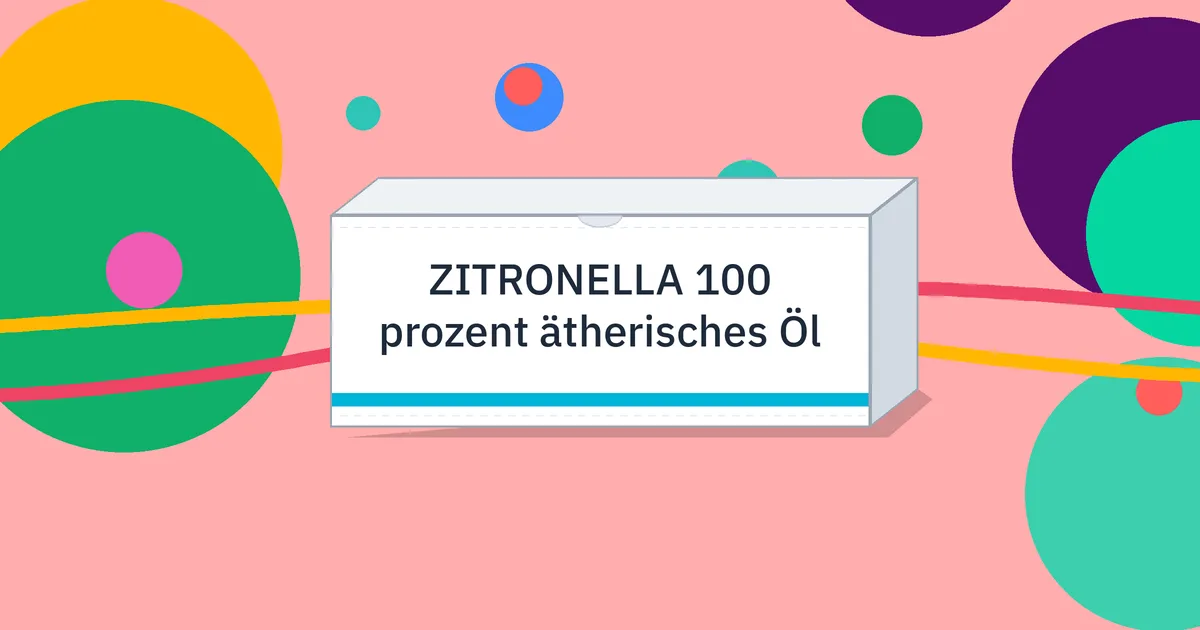 Symbolbild: Packung mit der Aufschrift ZITRONELLA 100 prozent ätherisches Öl (PZN 07205194) – Verfügbarkeit und Bezug in Apotheken in Frankfurt am Main