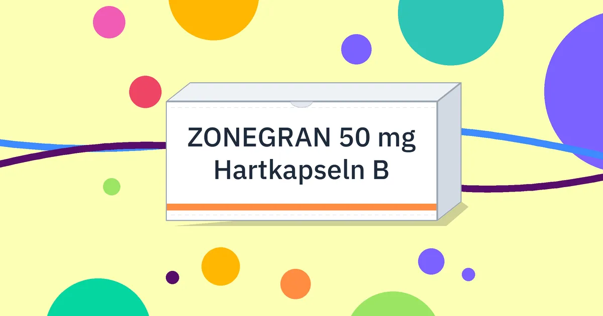 Symbolbild: Packung mit der Aufschrift ZONEGRAN 50 mg Hartkapseln B (PZN 14016401) – Verfügbarkeit und Bezug in Apotheken in Frankfurt am Main