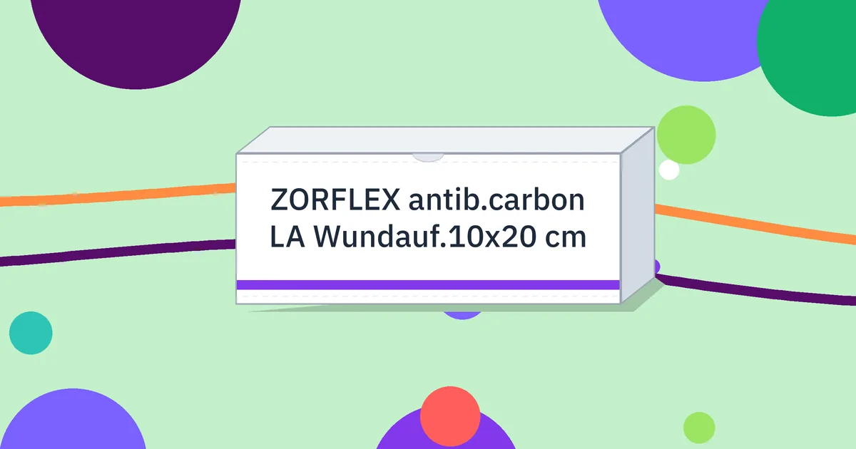 Symbolbild: Packung mit der Aufschrift ZORFLEX antib.carbon LA Wundauf.10x20 cm (PZN 18202201) – Verfügbarkeit und Bezug in Apotheken in Frankfurt am Main