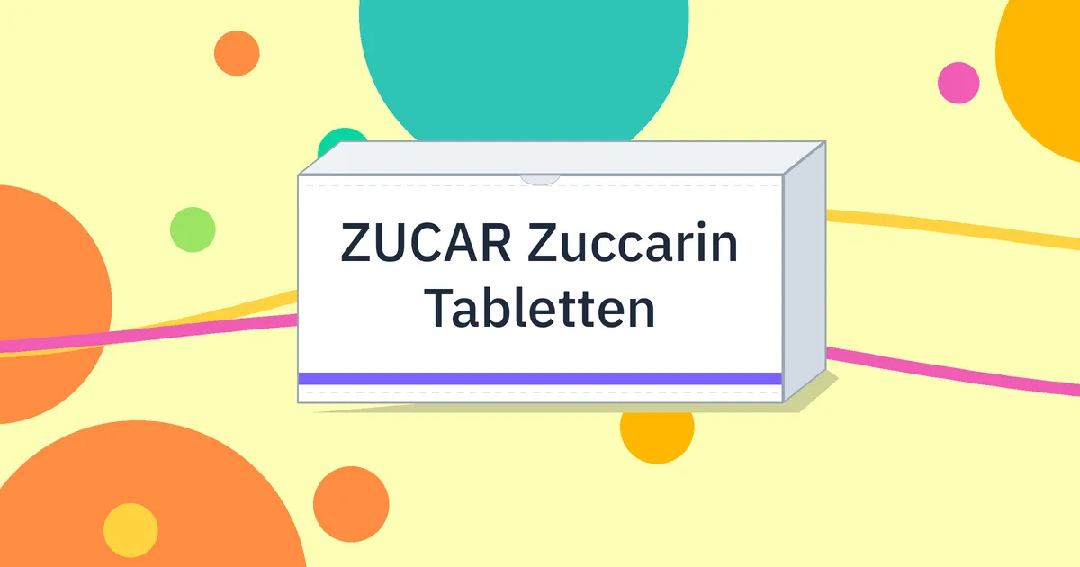 Symbolbild: Packung mit der Aufschrift ZUCAR Zuccarin Tabletten (PZN 05393599) – Verfügbarkeit und Bezug in Apotheken in Frankfurt am Main