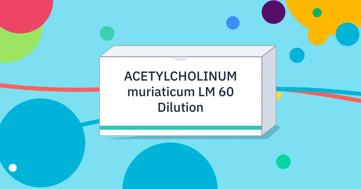 Symbolbild: Packung mit der Aufschrift ACETYLCHOLINUM muriaticum LM 60 Dilution (PZN 13266515) – Verfügbarkeit und Bezug in Apotheken in Frankfurt am Main