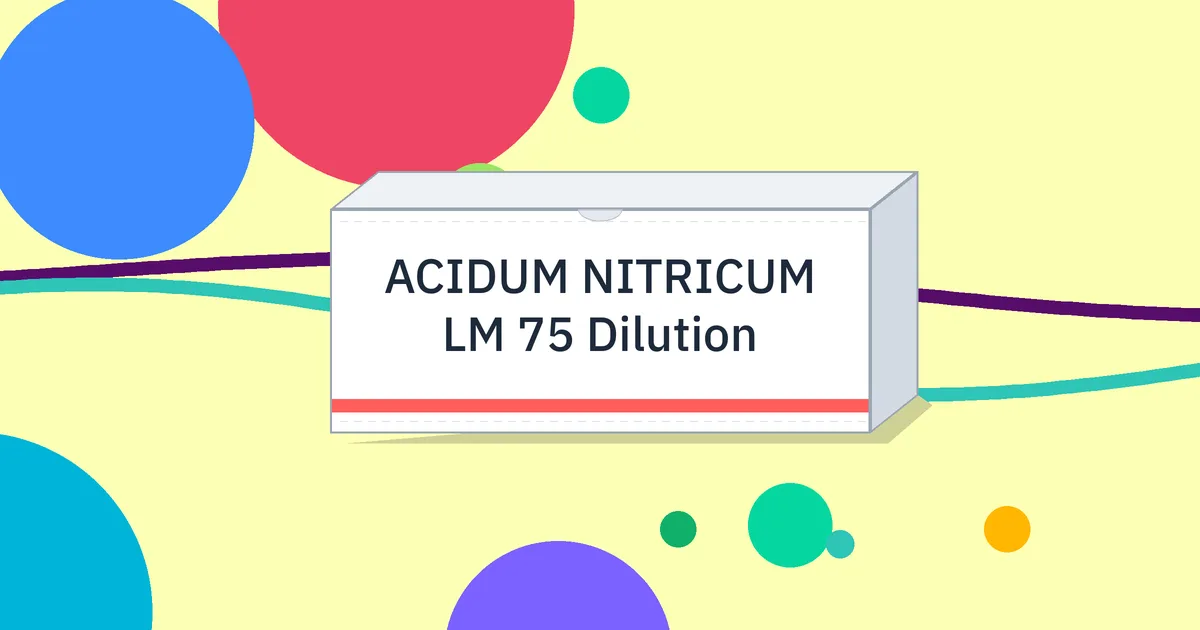 Symbolbild: Packung mit der Aufschrift ACIDUM NITRICUM LM 75 Dilution (PZN 12753006) – Verfügbarkeit und Bezug in Apotheken in Frankfurt am Main