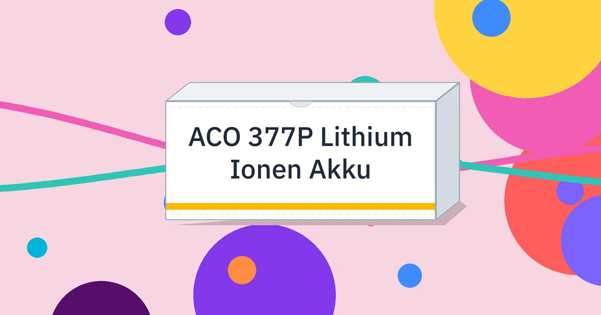 Symbolbild: Packung mit der Aufschrift ACO 377P Lithium Ionen Akku (PZN 03386750) – Verfügbarkeit und Bezug in Apotheken in Frankfurt am Main