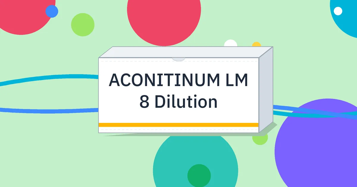 Symbolbild: Packung mit der Aufschrift ACONITINUM LM 8 Dilution (PZN 13289568) – Verfügbarkeit und Bezug in Apotheken in Frankfurt am Main