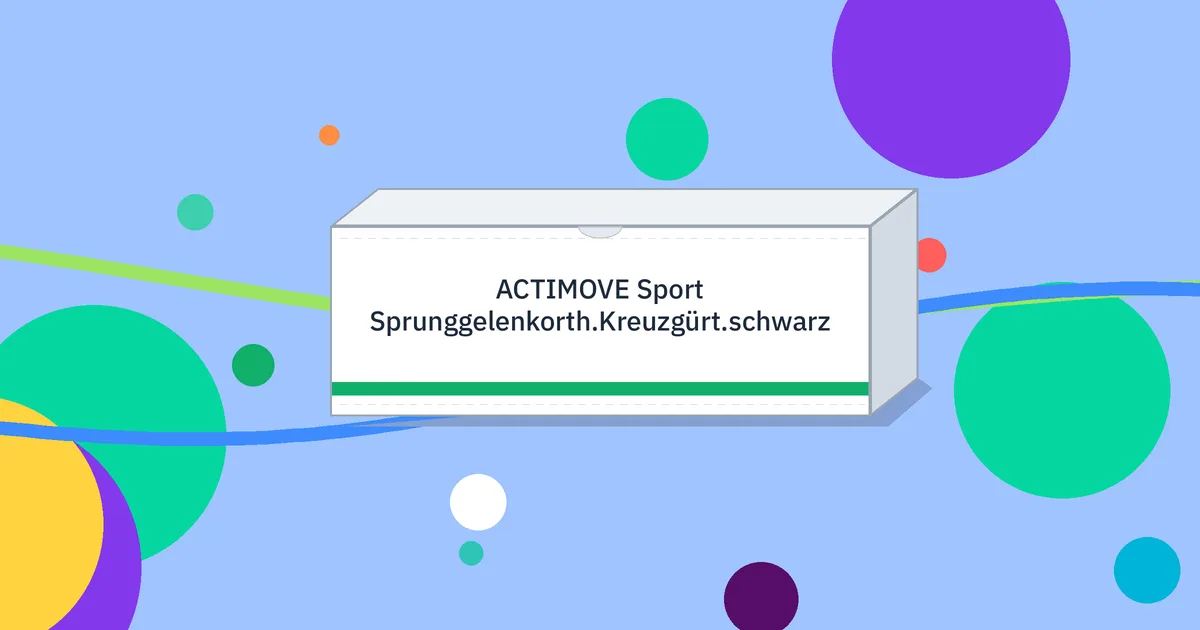 Symbolbild: Packung mit der Aufschrift ACTIMOVE Sport Sprunggelenkorth.Kreuzgürt.schwarz (PZN 18328497) – Verfügbarkeit und Bezug in Apotheken in Frankfurt am Main