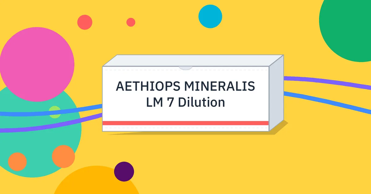 Symbolbild: Packung mit der Aufschrift AETHIOPS MINERALIS LM 7 Dilution (PZN 13301849) – Verfügbarkeit und Bezug in Apotheken in Frankfurt am Main
