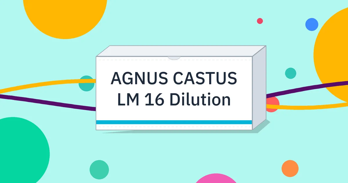 Symbolbild: Packung mit der Aufschrift AGNUS CASTUS LM 16 Dilution (PZN 13305356) – Verfügbarkeit und Bezug in Apotheken in Frankfurt am Main