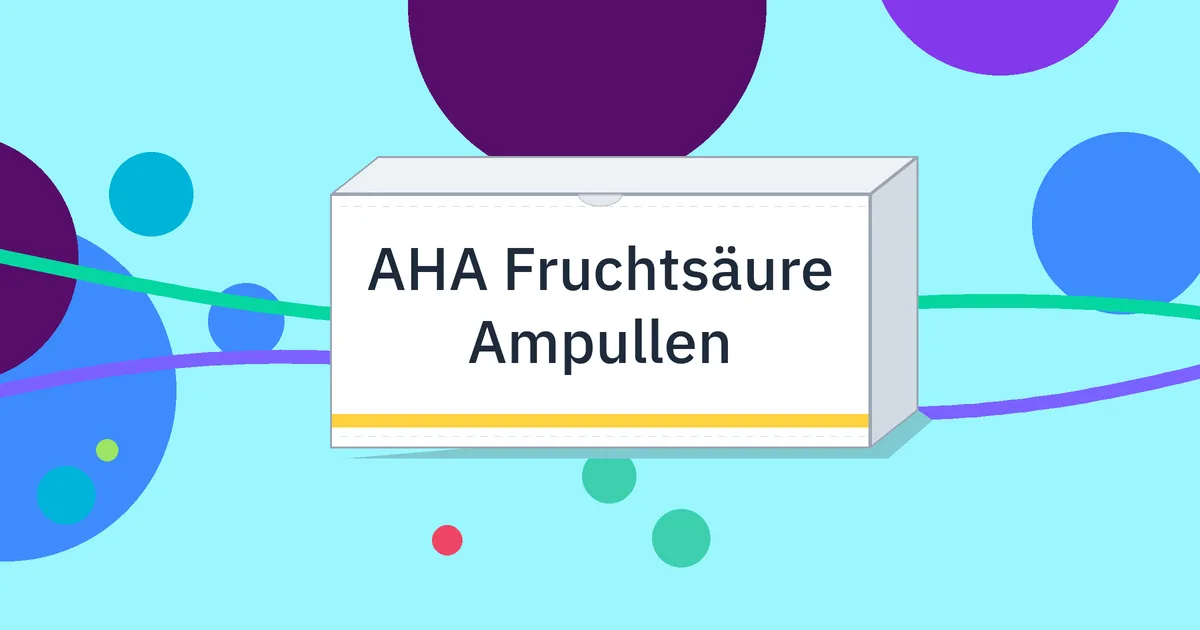 Symbolbild: Packung mit der Aufschrift AHA Fruchtsäure Ampullen (PZN 19979742) – Verfügbarkeit und Bezug in Apotheken in Frankfurt am Main