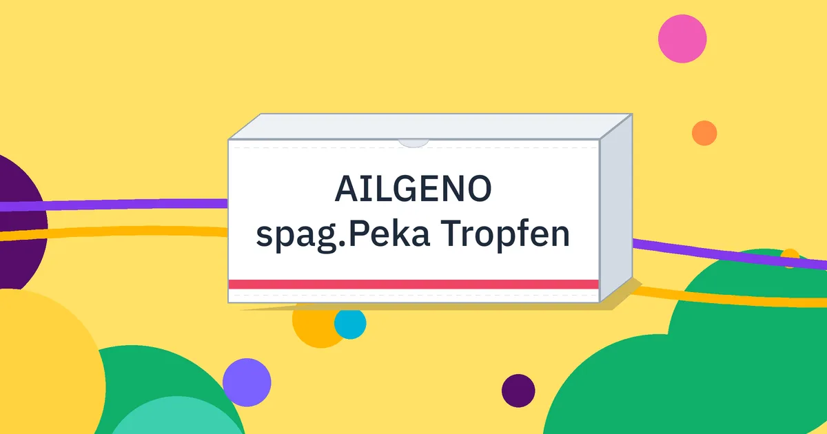 Symbolbild: Packung mit der Aufschrift AILGENO spag.Peka Tropfen (PZN 07155929) – Verfügbarkeit und Bezug in Apotheken in Frankfurt am Main