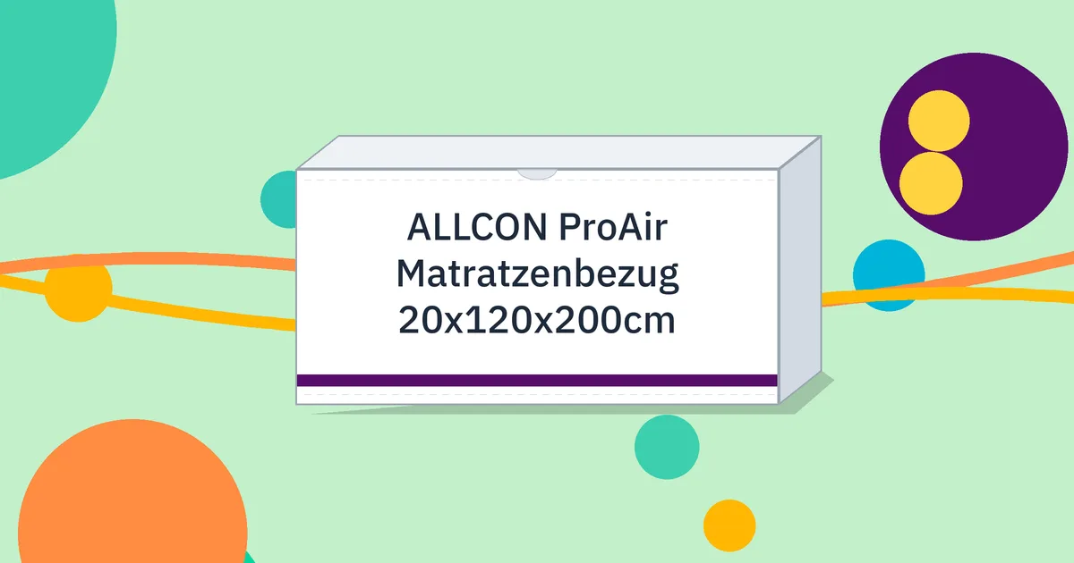 Symbolbild: Packung mit der Aufschrift ALLCON ProAir Matratzenbezug 20x120x200cm (PZN 02064820) – Verfügbarkeit und Bezug in Apotheken in Frankfurt am Main