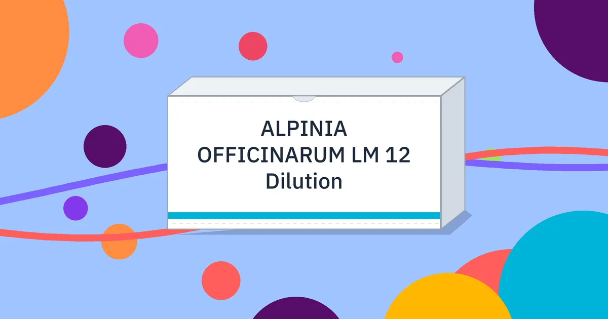 Symbolbild: Packung mit der Aufschrift ALPINIA OFFICINARUM LM 12 Dilution (PZN 13313841) – Verfügbarkeit und Bezug in Apotheken in Frankfurt am Main