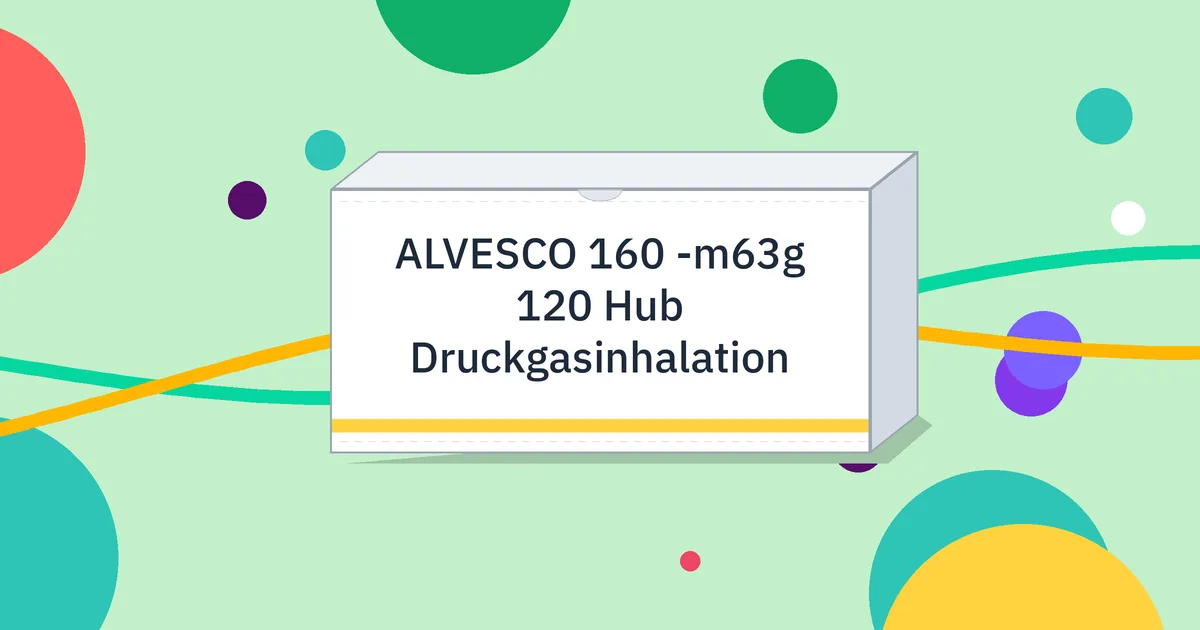 Symbolbild: Packung mit der Aufschrift ALVESCO 160 -m63g 120 Hub Druckgasinhalation (PZN 02787116) – Verfügbarkeit und Bezug in Apotheken in Frankfurt am Main